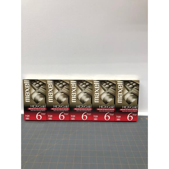Maxell | Media | 5 Maxell Hgx Gold Premium High Grade T2 Vhs Tapes Vcr ...